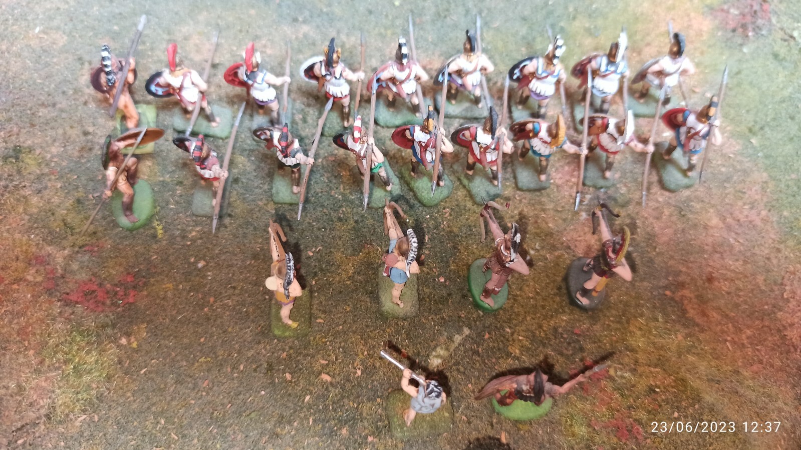 1/72 Ancient - Greek Infantry Phalanx formation - Zvezda / well painted ...