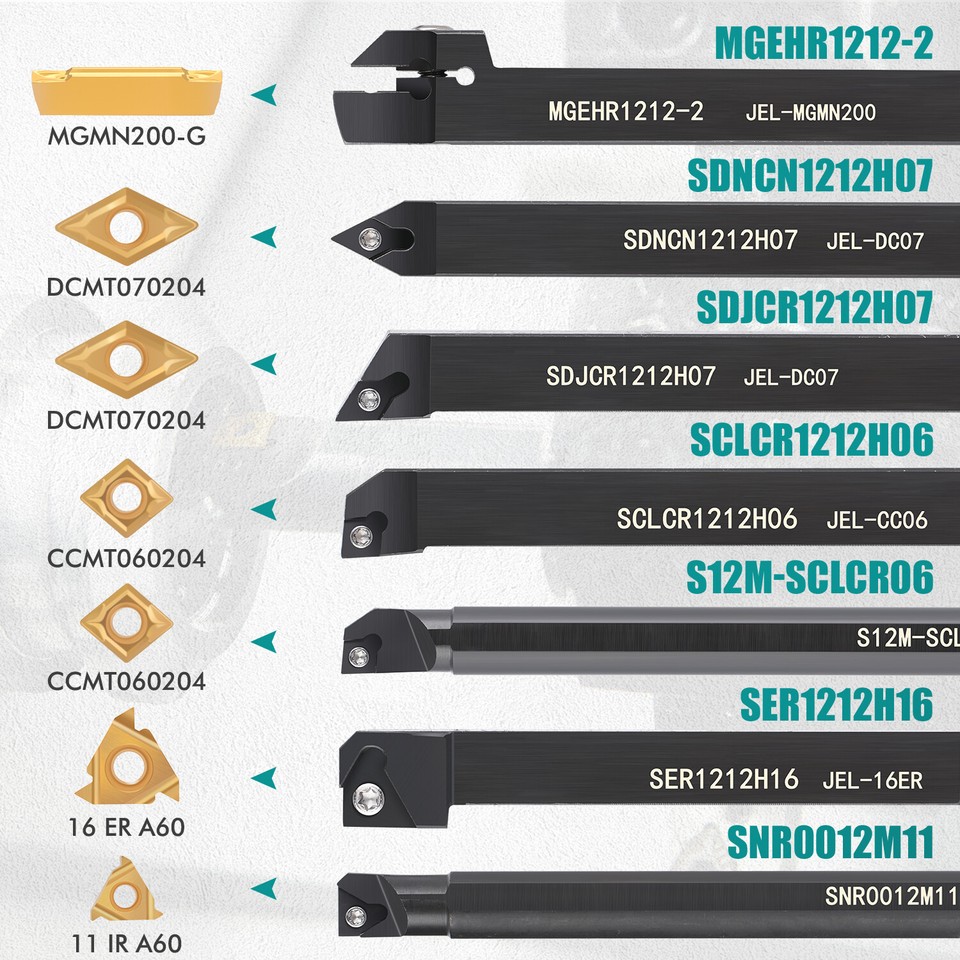 21pcs Indexable Metal Lathe Turning Tool Holder Threading Boring ...