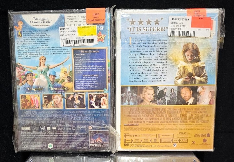 Fairy Tale Movies 2 DVDs - Disney's Enchanted 2008, The Golden Compass ...