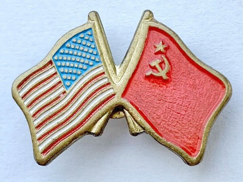 USSR SOVIET PIN BADGE. USA - USSR FLAGS. FRIENDSHIP | eBay