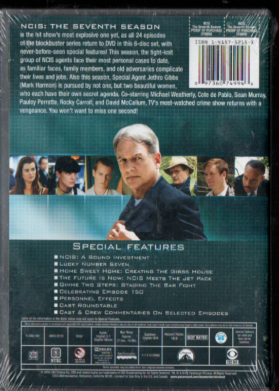 NCIS THE COMPLETE SEVENTH 7 SEASON 6 DISC SET DVD BRAND NEW SEALED ...