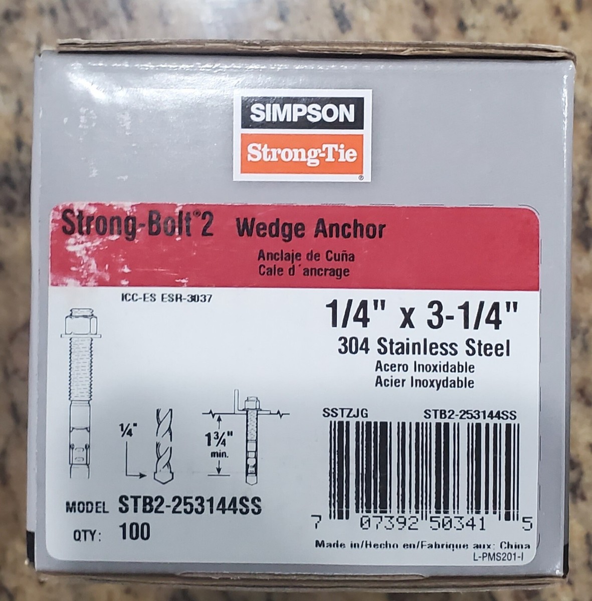 Torque Specs Simpson STB2-253144SS Strong-Bolt 2 - 1/4 In. X 3-1/4 In ...