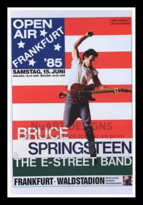 Framed Vintage Style Rock 'n' Roll Poster "BRUCE SPRINGSTEEN-E STREET ...