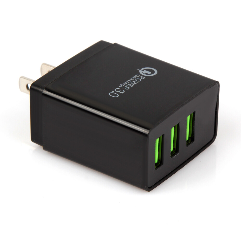 3 Port USB Wall Charger with Quick Charge 3.0 Ports For iPhone X ...