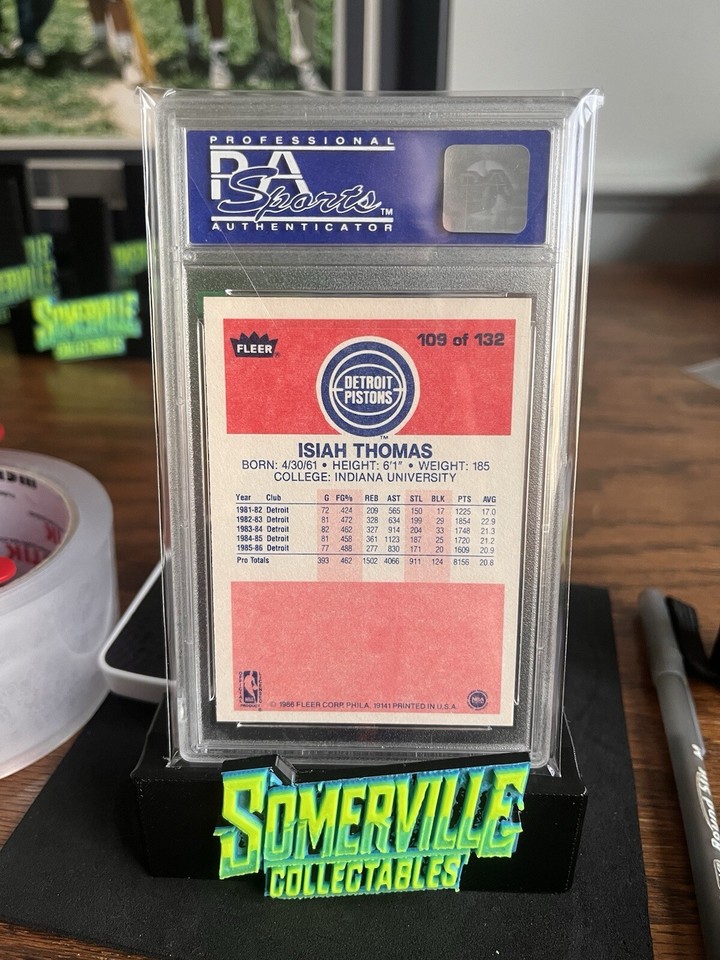 1986 FLEER ISIAH THOMAS #109 ROOKIE RC PSA 9 DETROIT PISTONS HOF 🔥🔥🔥 | eBay