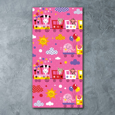 Wand-Bild Kunstdruck aus Acryl-Glas Hochformat 60x120 Fröhlicher Zug ...