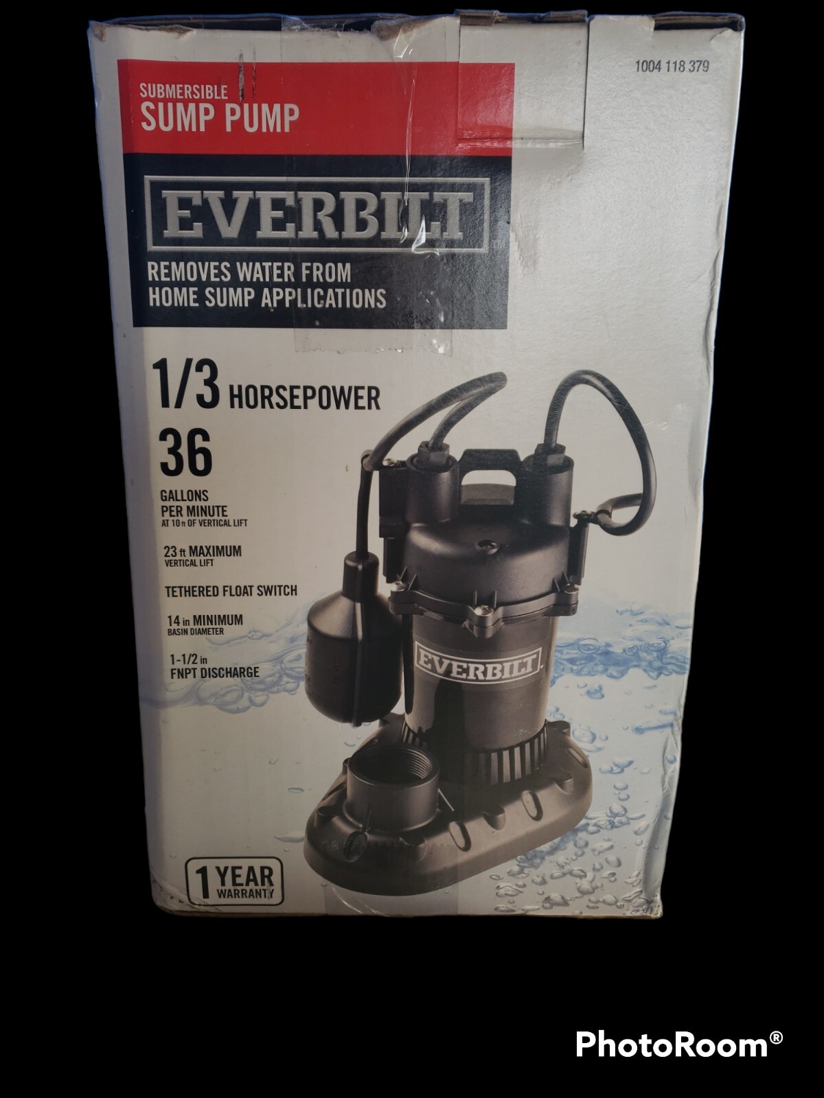 Everbilt HDPS33W 1/3HP Aluminum Submersible Sump Pump with Tethered Switch 858001008736| eBay
