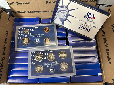 HUGE 36 Set Lot 1999-S 9 Coin Proof Sets ORIGINAL First Year Statehood ...