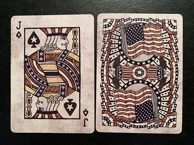 swap/playing cards AMERICAN FLAG FACE Jack of Spades BICYCLE CARD Old ...