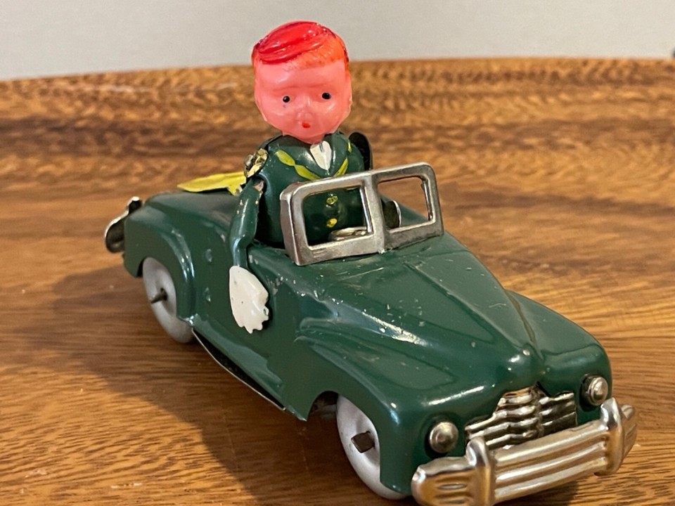 Vintage 1940's TM Occupied Japan, Tin Windup, Signal Car, with orig box ...