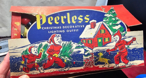 VINTAGE Peerless Christmas Lights Store Display box Santa Claus C7 | eBay