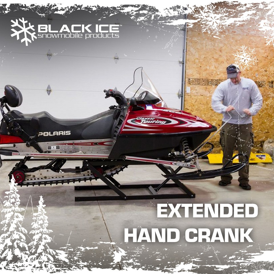 Black Ice Snowmobile Lift Jack with Manual Hand Crank and 700 Pound ...
