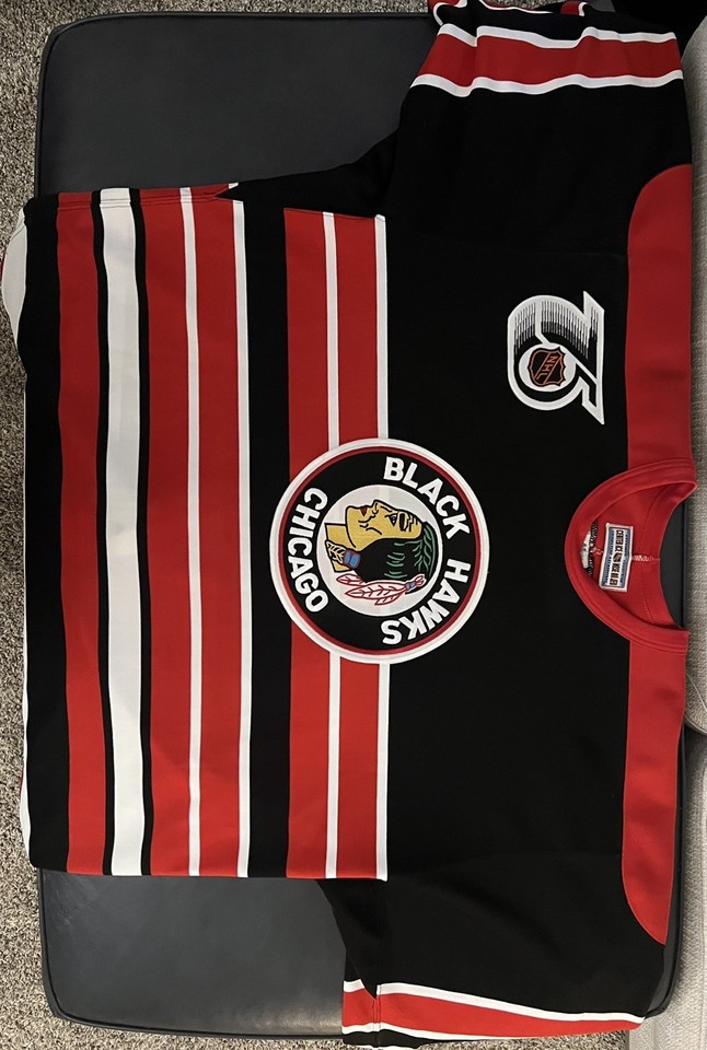 Vintage Authentic Chicago Blackhawks Barber Pole CCM Maska UltraFil ...