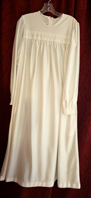 LDS Mormon Long White Temple Dress by Beehive Size Medium Wrinkle-Free ...