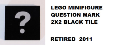 LEGO Question Mark Black 2x2 tile Game Home Decor Gear Minifigure ...