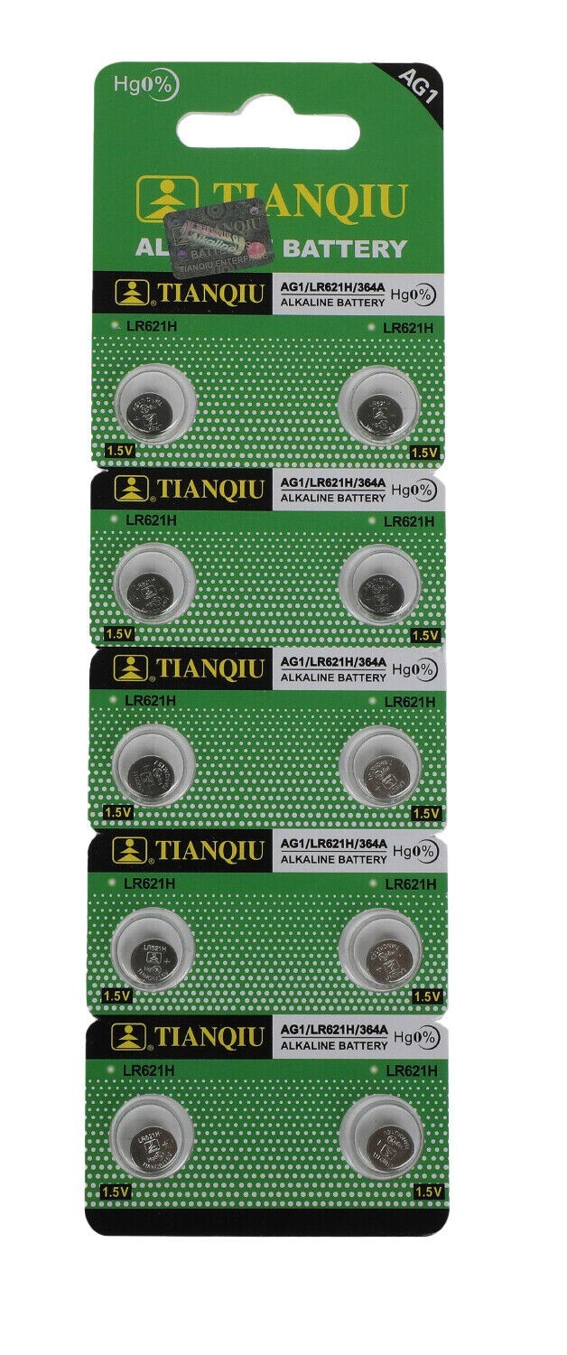 10 pack 2026 AG1 battery LR60 LR621H 364A 1.5V SR621 Alkaline Battery ...