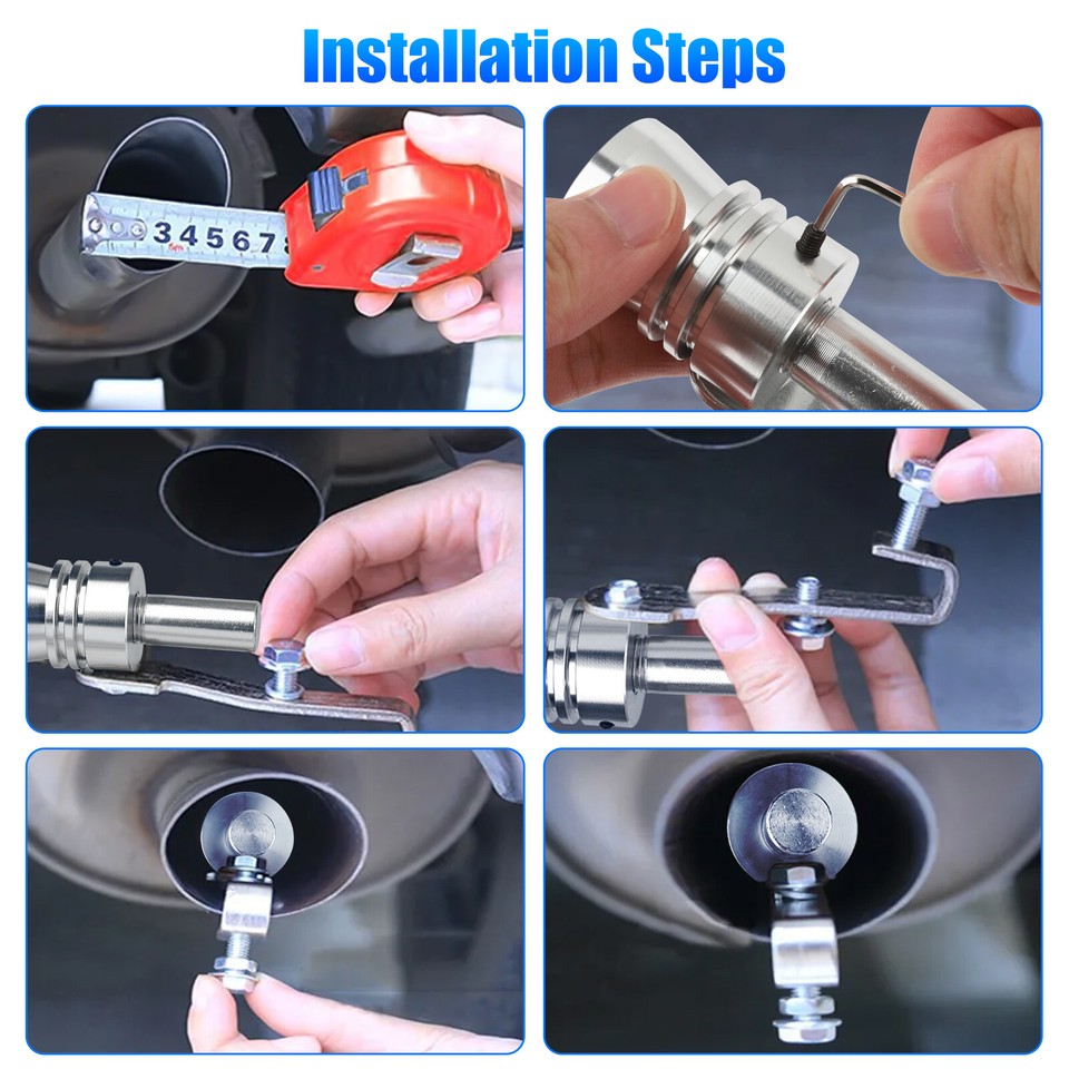 2X Universal Turbo Sound Exhaust Muffler Pipe Whistle Car Oversized ...