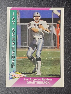 1991 Pacific 🏈 Football Card #239 Jay Schroeder QB Los Angeles Raiders ...