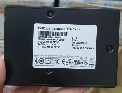 New Samsung SSD PM983A 7.68TB 2.5'' U.2 PCIe NVMe MZQLB7T6HALA-00AZ MZ-QLB7T6B | eBay