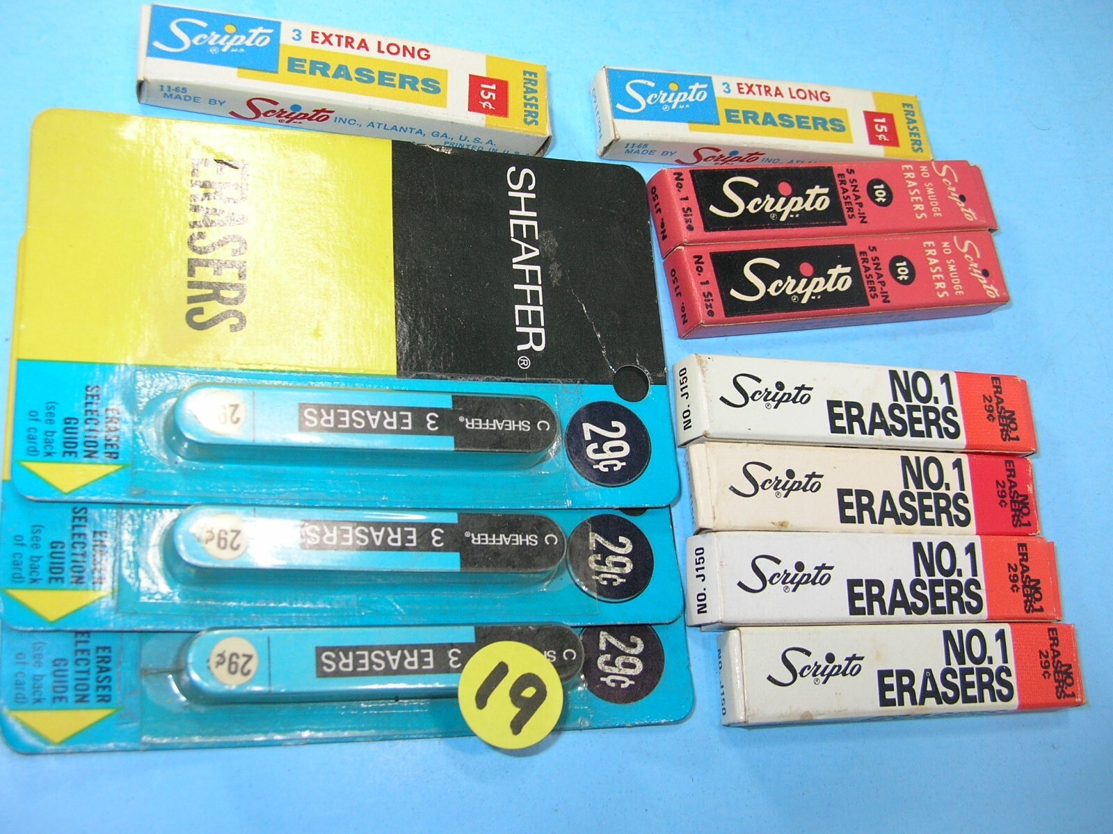 19. LOT of 11 BOXES of SCRIPTO & SHEAFFER Mechanical Pencil ERASER ...