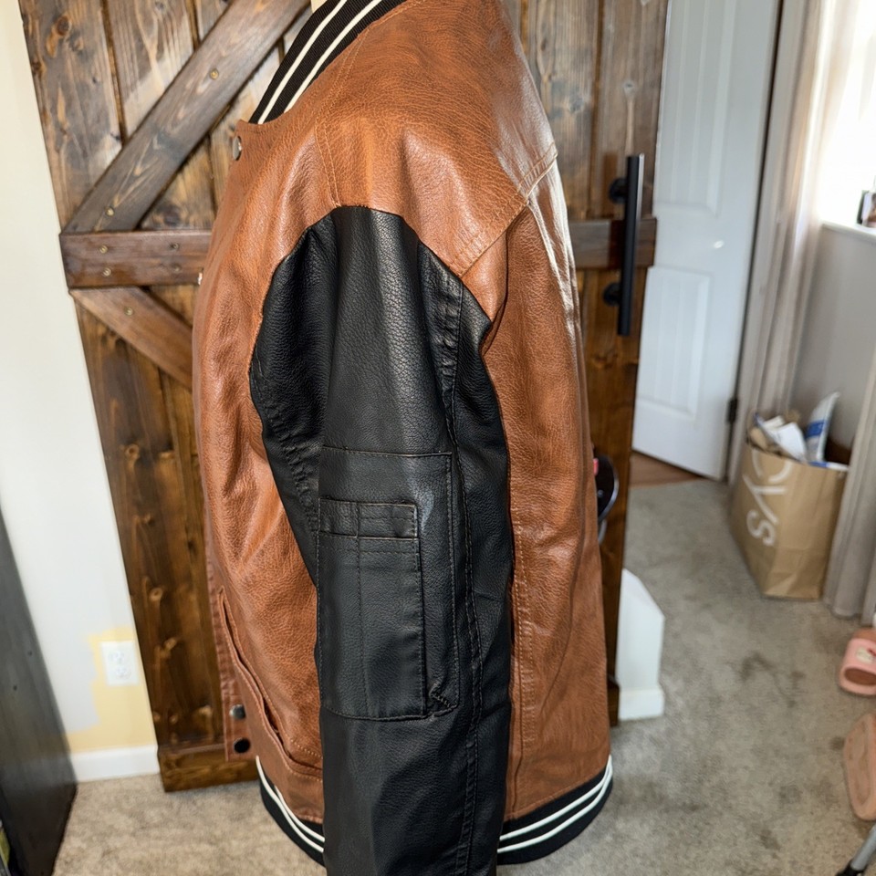 Rare FRIED Brand Premium Denim Collection Brown Black Faux Leather ...