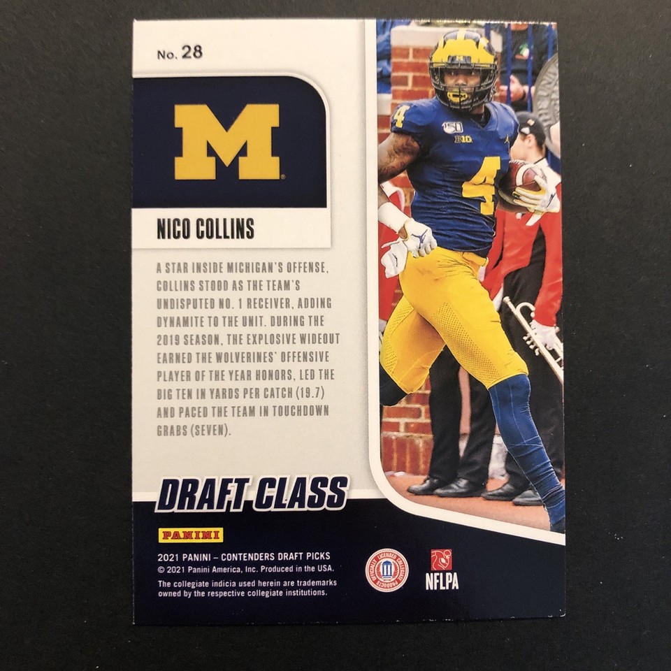 Nico Collins 2021 Panini Rookie Rc #28 Houston Texans Draft Class | eBay