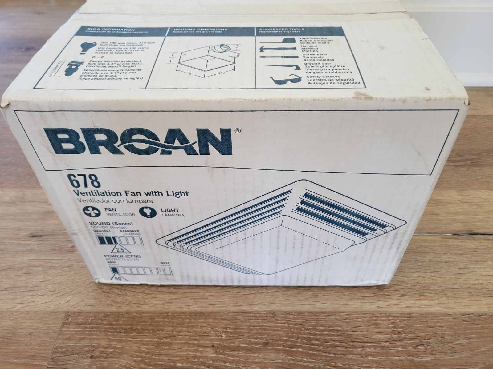 Broan+678+50+CFM+Bathroom+Exhaust+Fan+with+Light++-+White for sale ...