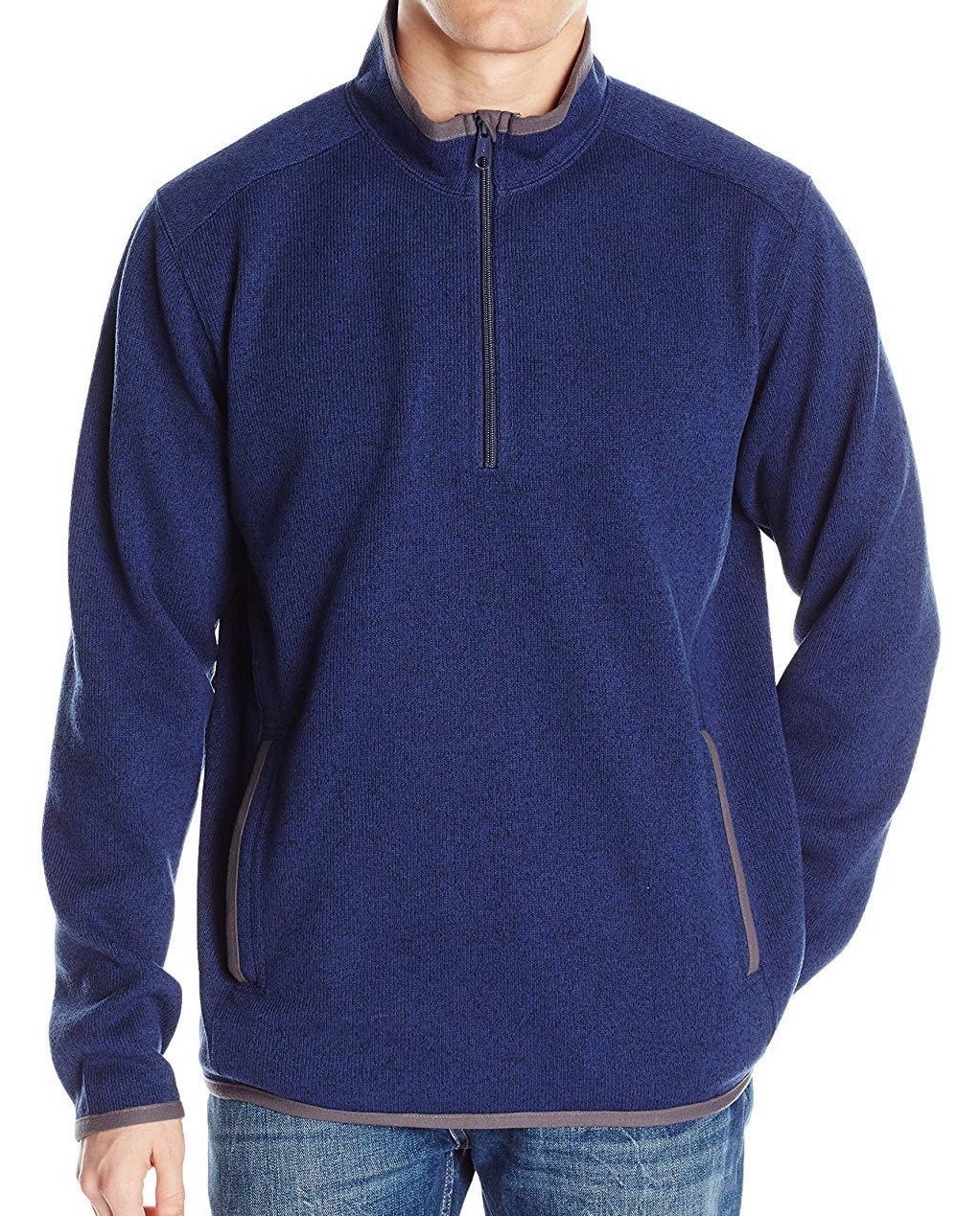Medium NWT $72 Men's Life Is Good Blue 1/4 Zip LS Microfleece Sweater ...
