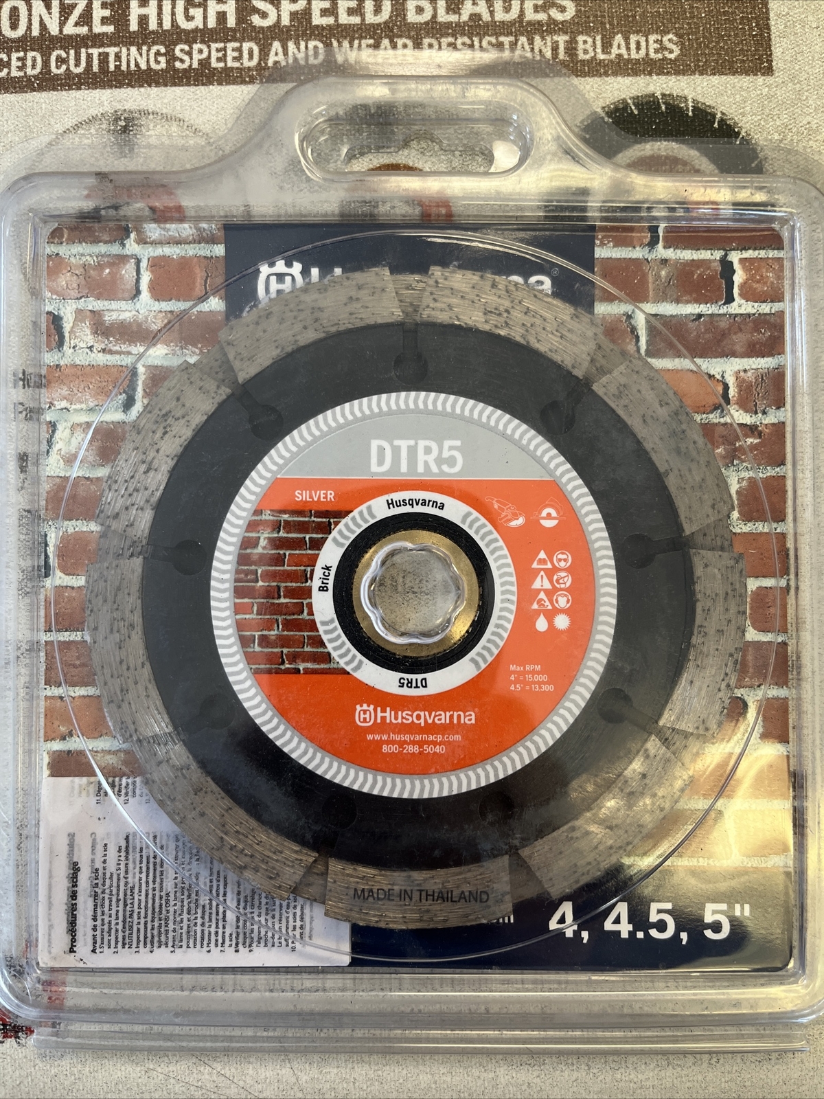 Husqvarna 542774614 Dtr5 4 1/2" Tuck Point Diamond Blade Aggressive ...