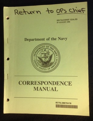 Department Of The Navy~Correspondence Manual~1996 | eBay