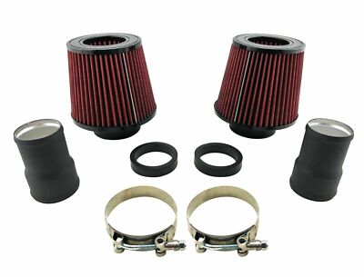 Hi FLow Twin Cone Turbo Air Filter Intake Kit for BMW E90 E92 E93 E82 ...