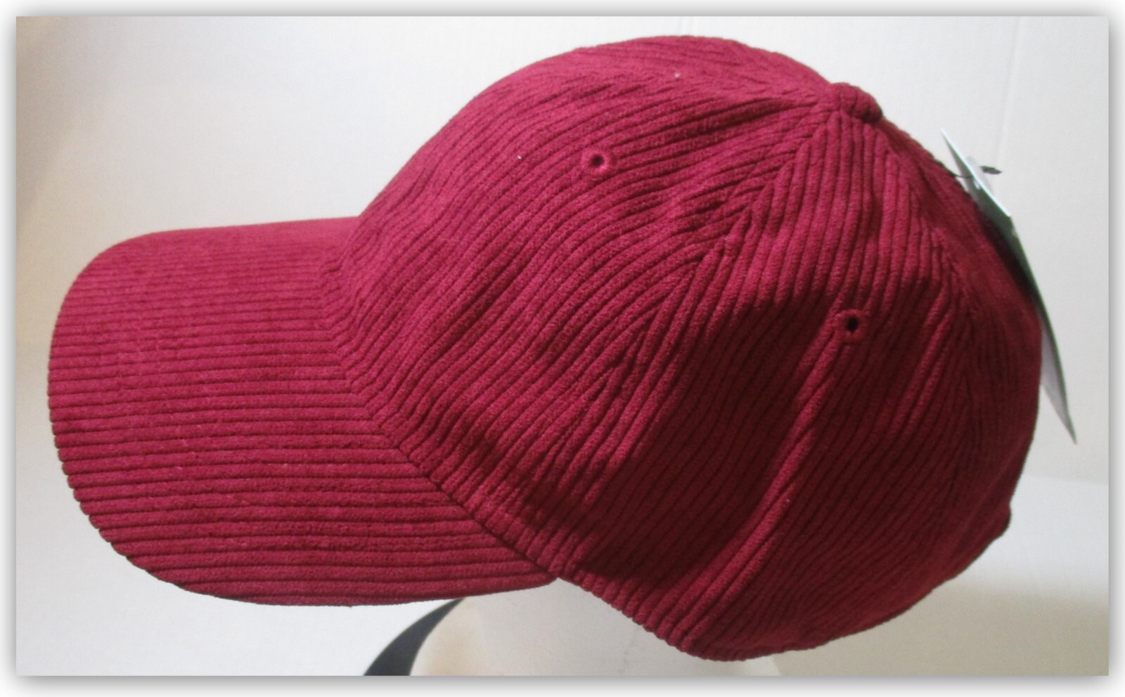 RED Ribbed Texture Baseball cap Sun Protection Adjustable One Size ...