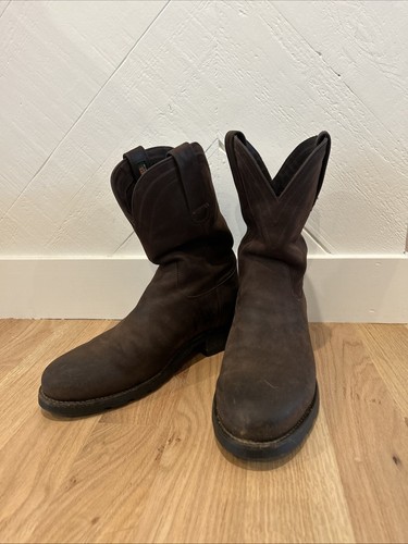 Tecovas Stockton Ranch Roper Dark Chocolate Brown Leather Cowboy Boots ...