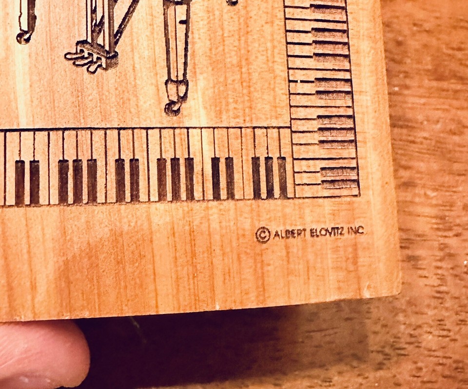 Vintage Wooden Trinket Box Albert Elovitz box with piano design Rare ...