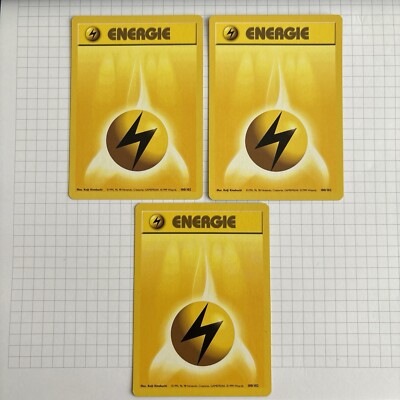 Pokemon Karten 3x Elektro Energie / Basisset 1999 deutsch UNBESPIELT ...