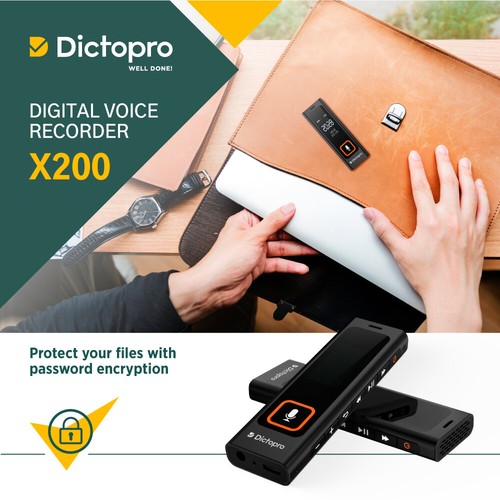 Mini Digital Voice Activated Recorder By Dictopro, 8GB Spy Dictaphone ...