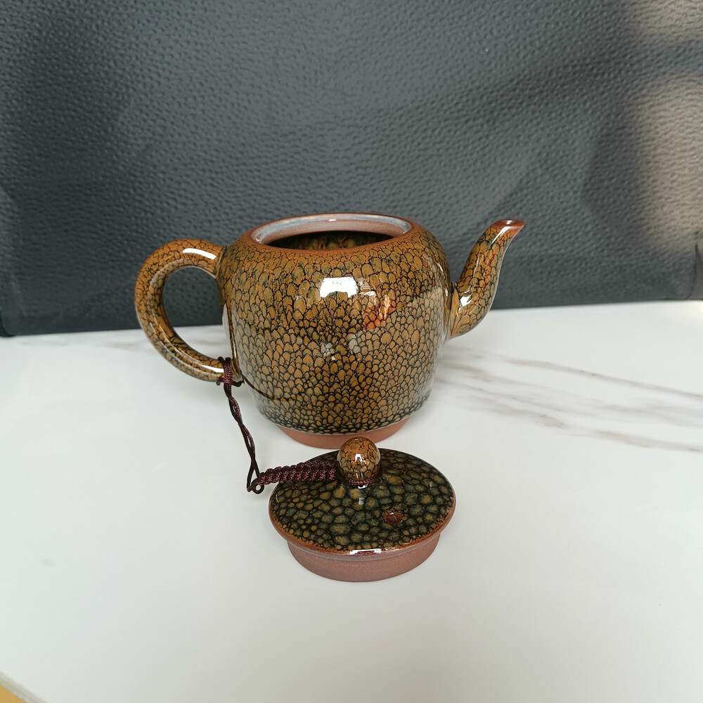 Porcelain Tea Pot, Tenmoku Teapots with Infuser Hole & Lid, 9.47oz ...