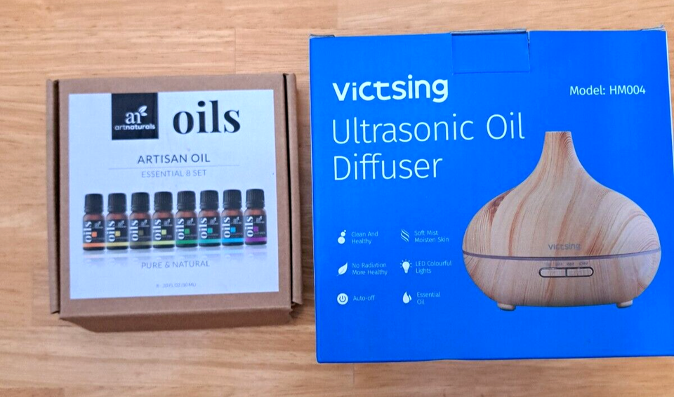 Victsing Ultrasonic Oil Diffuser & Art Naturals Essential Oils (6 ...