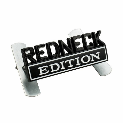 Black White REDNECK EDITION Front Grille Emblem for Ram F150 Sierra ...