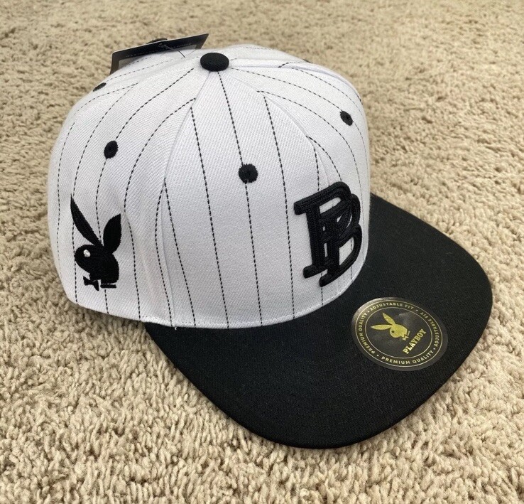 Playboy Hat Lids Snapback White Black Tux w/Pinstripes Pink Undervisor ...