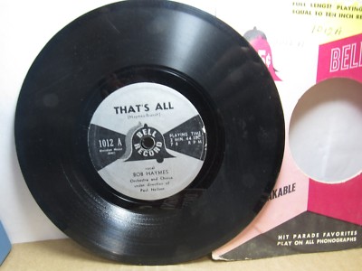 Old 78 RPM Record - Bell 1012 - Bob Haymes - That's All / Ebb Tide | eBay