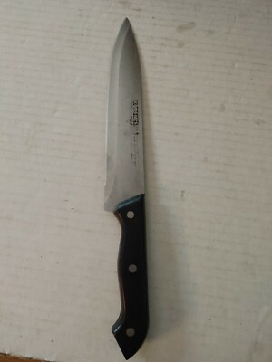 Koch Messer Stainless Steel 8" Chef Knife Black Riveted Handle German ...