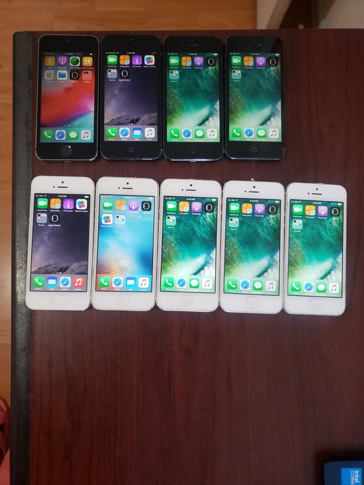 Lot of 9 Apple iPhone 5s/ 5 32GB (2pcs ) and 16GB( 7pcs)For parts or ...