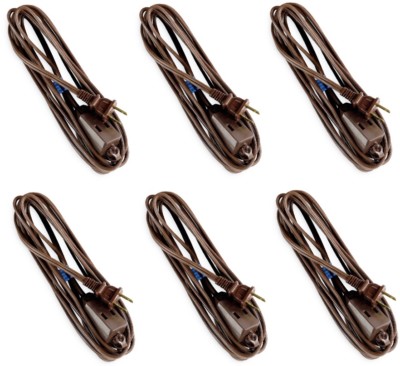 (6) 09403ME 12' 16/2 SPT-2 Brown Vinyl Cube Tap Household Extension ...