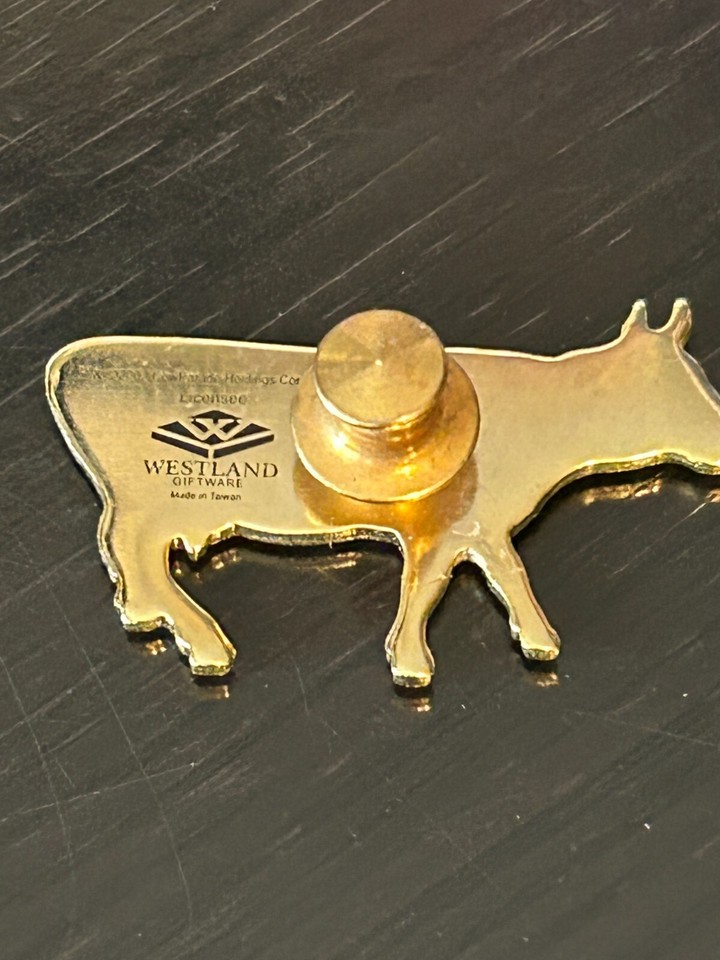 Vintage Collectible Cow Gold Tone Metal Pinback Lapel Pin Hat Pin | eBay