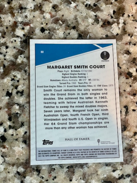 2021 Topps Chrome Tennis Sapphire Edition Hall Of Fame Margaret Smith ...