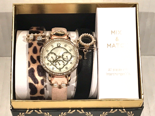 Watch Set Mix & Match All Pieces Interchangeable Black Gold Multicolor ...