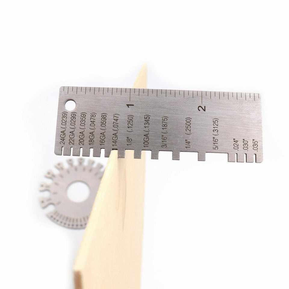 2PCS Sheet Metal Gauge Thickness Gage Measuring Tool US Standard Gauge ...
