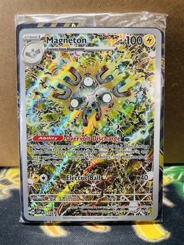 SEALED Pokemon Magneton SVP 159 Surging Sparks Full Art Holo Black Star ...