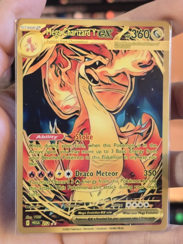 Mega Charizard X&Y Ex Pokémon Novelty Card Gold *SEE DESC* Set of 2 | eBay